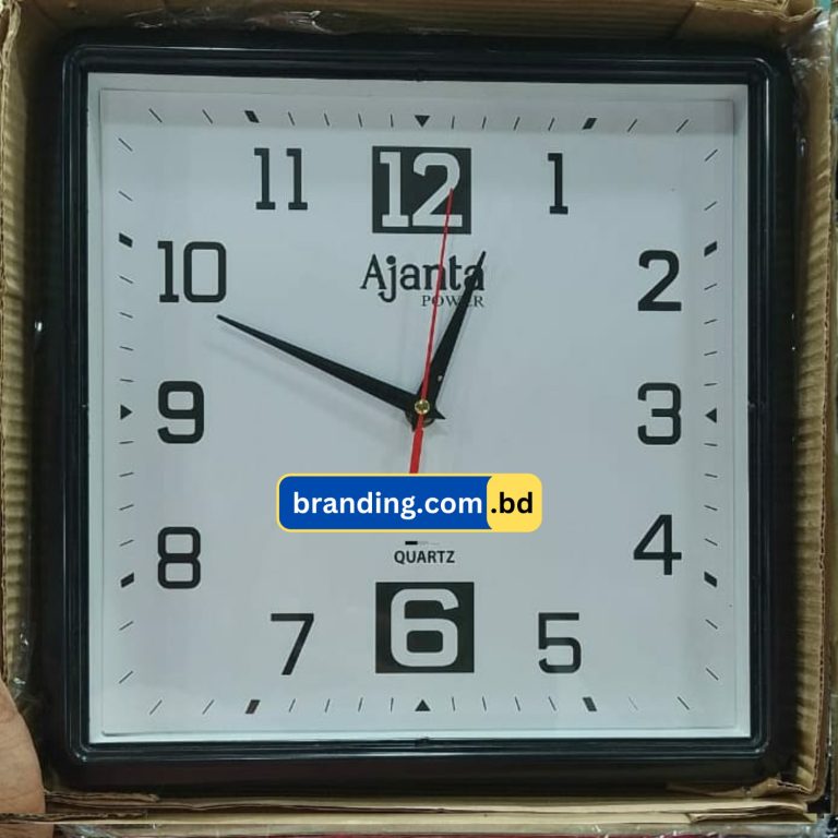 Customized Wall Clock Branding (12 inch Square) - Branding.com.bd