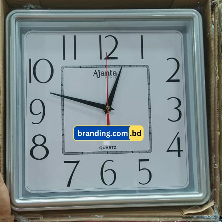 Customized Wall Clock Branding (12 inch Square) - Branding.com.bd